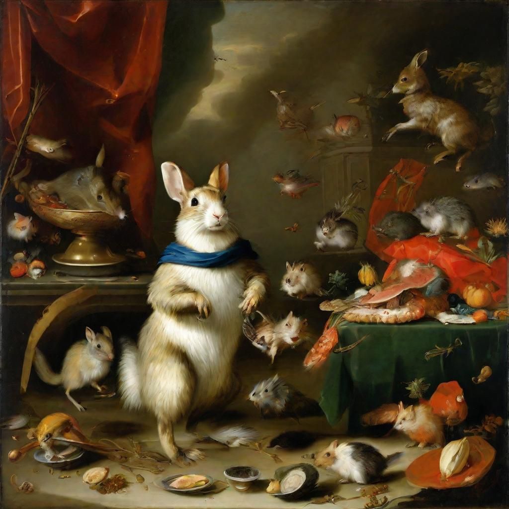 Elements of rabbits, rats, hedgehogs and squirrels wildly wielding ...