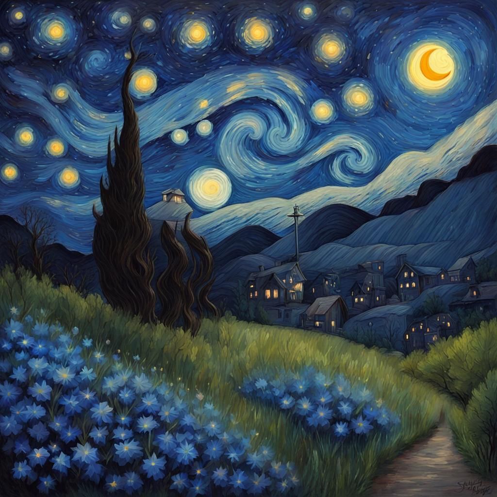Starry, starry night #1 - AI Generated Artwork - NightCafe Creator