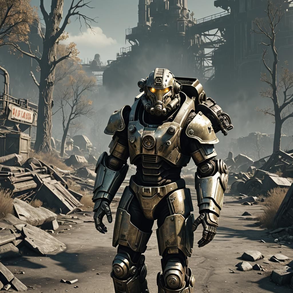 Lone Wanderer in Power Armor - AI Generated Artwork - NightCafe Creator