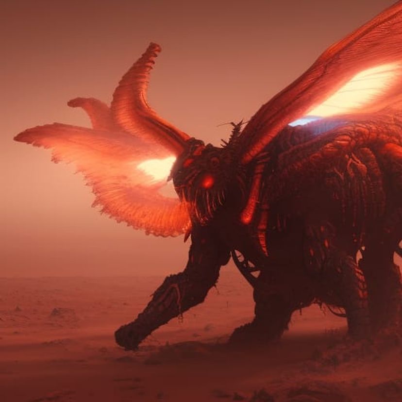 Colossal Demon with wings on Mars - AI Generated Artwork - NightCafe ...