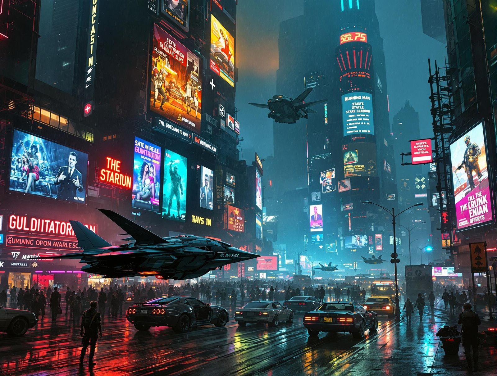 Dystopian Cityscape of 2025 in Neon-Lit Cyberpunk ... - AI Art