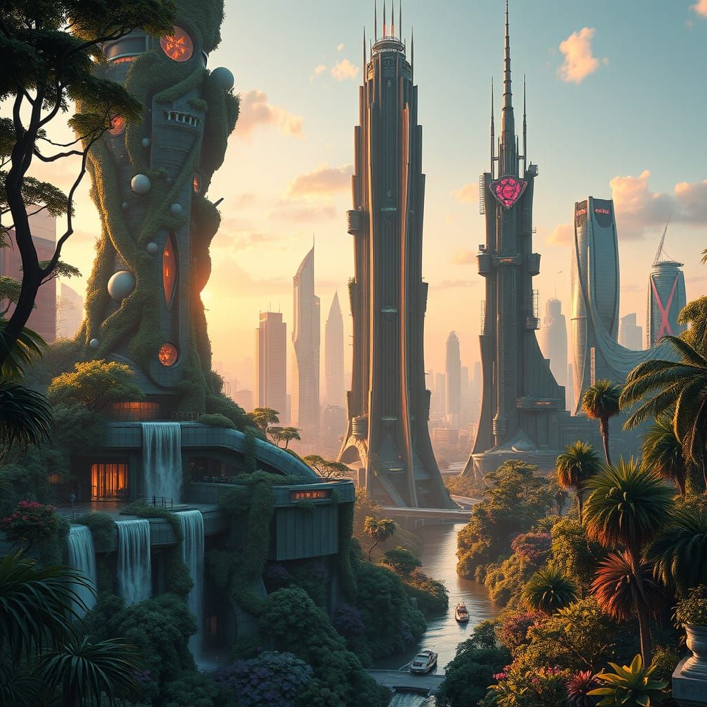 Utopian Futuristic Perfect Civilization v6