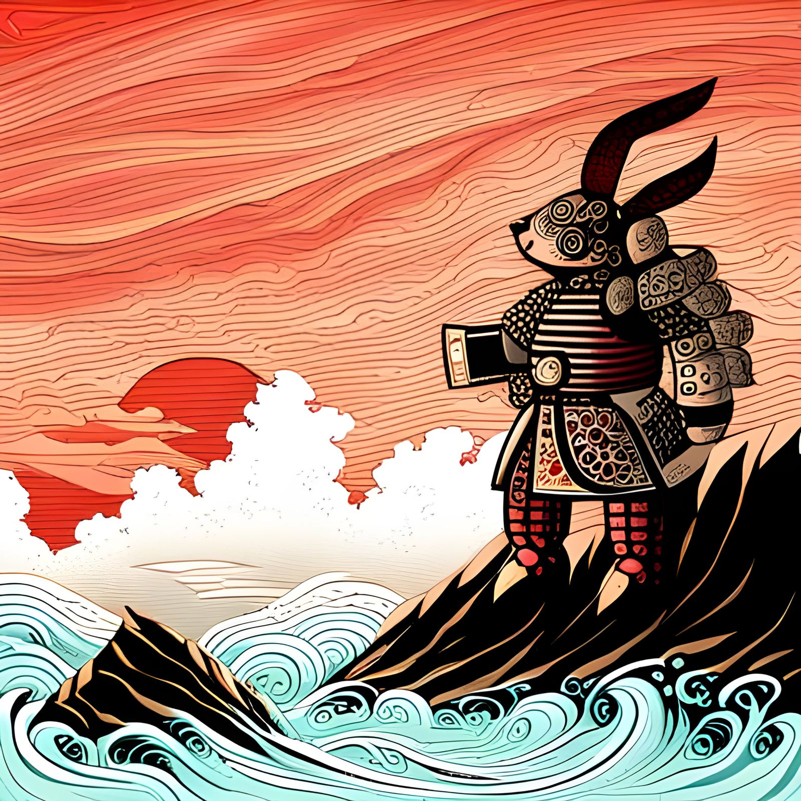 Cute samurai bunny - AI Generated Artwork - NightCafe Creator