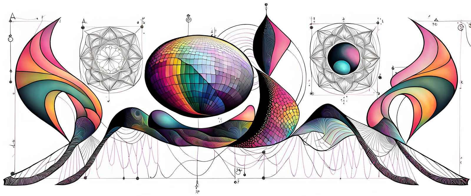 Pink Floyd, Darkside of the moon, album cover, perspective from inside the prism, fraktyle wave ...