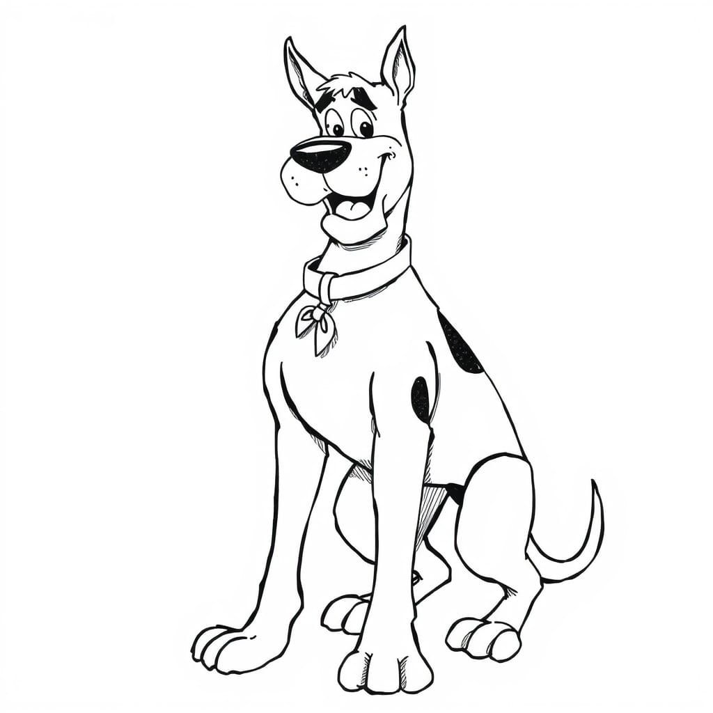 Ink Drawing of Scooby-Dooby-Doo - Scooby-Dooby-Doo Ink Draw...