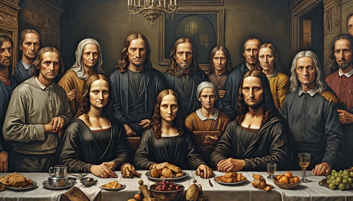 The Three Mona Lisas at The Last Supper. - AI Generated Artwork ...