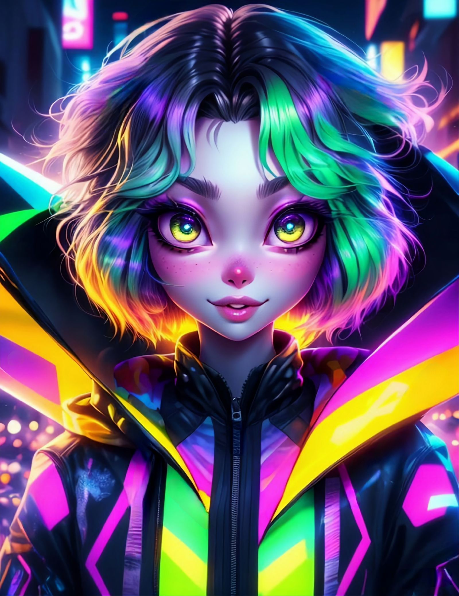Neon Girl - AI Generated Artwork - NightCafe Creator