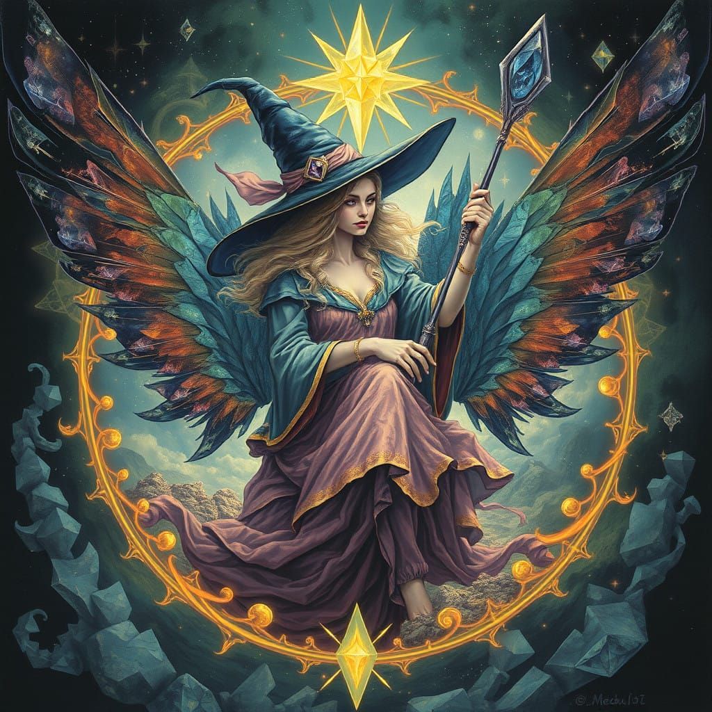 The Fairy Witch of Diamonds in Ethereal Realism - AI Art