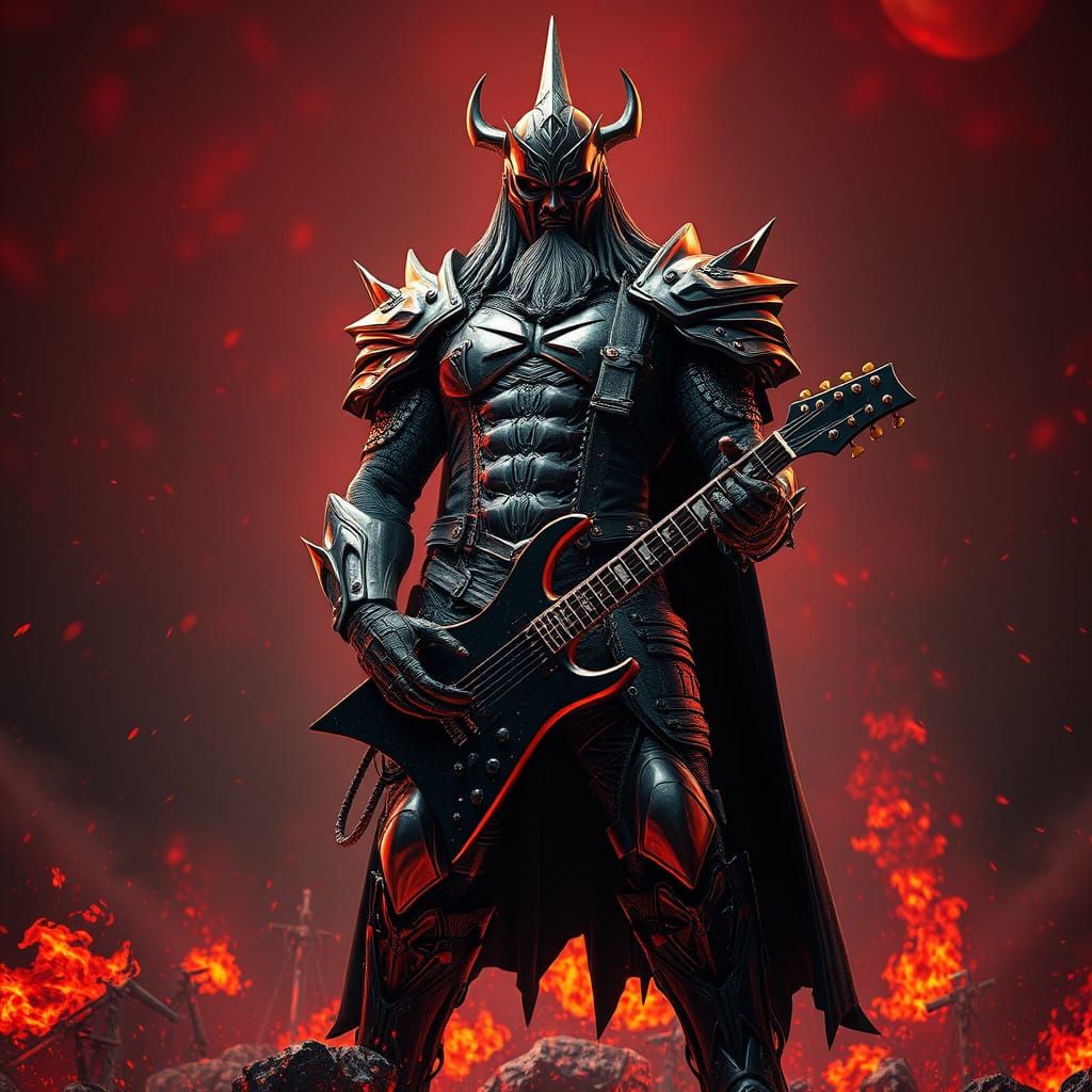 badass emo heavy metal god - Heavy Metal God in Epic Black L...