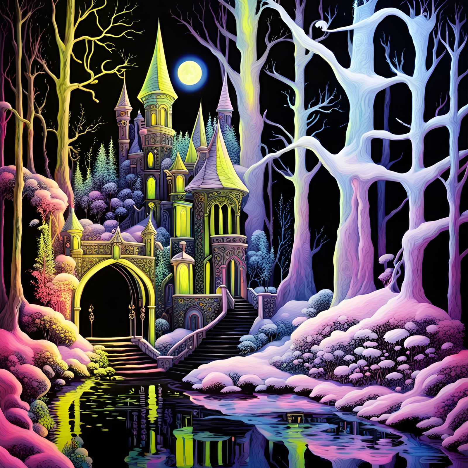 Dark faerie castle, Background fantasy landscape, Contained chaos - AI ...