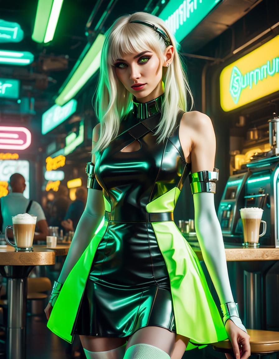 Waitress 2045 (Cyberpunk RED) - AI Generated Artwork - NightCafe Creator