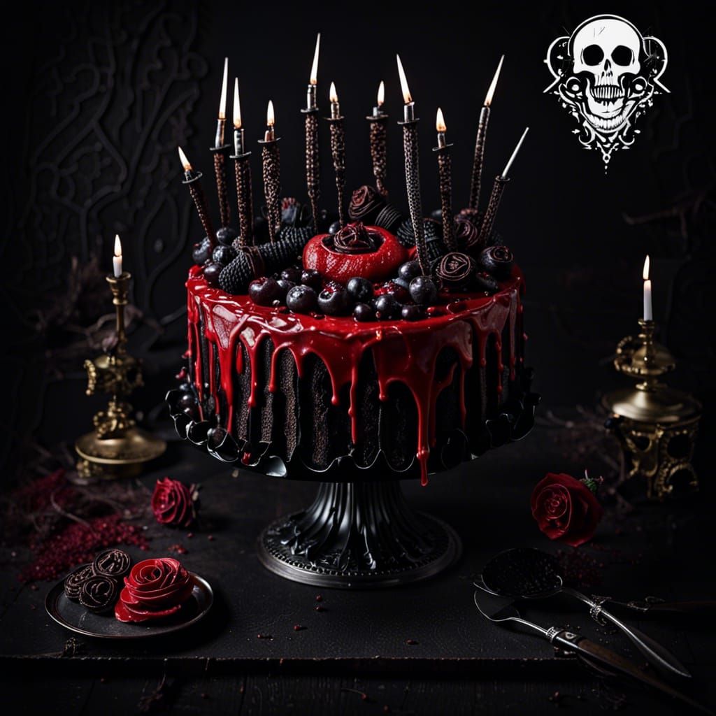 Goth cake - AI Generated Artwork - NightCafe Creator