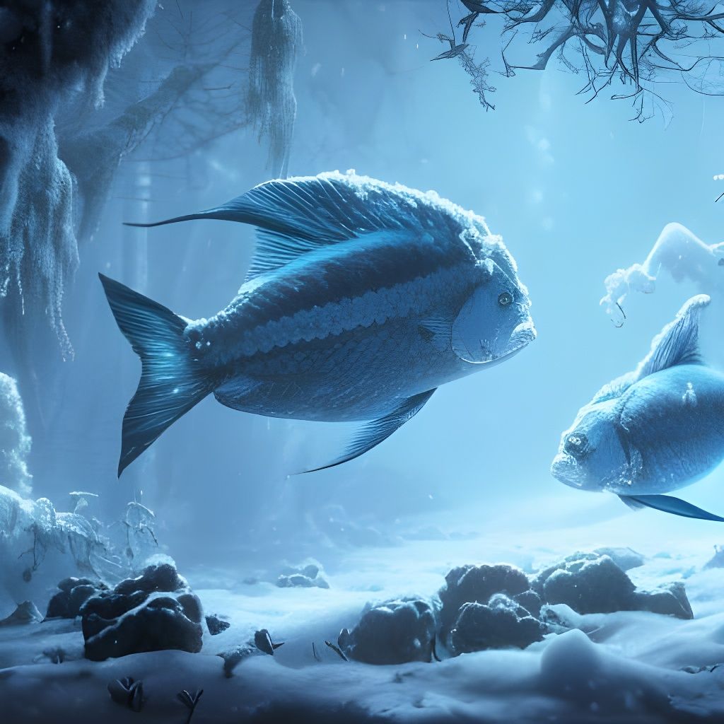 Snowy Fish Life - AI Generated Artwork - NightCafe Creator