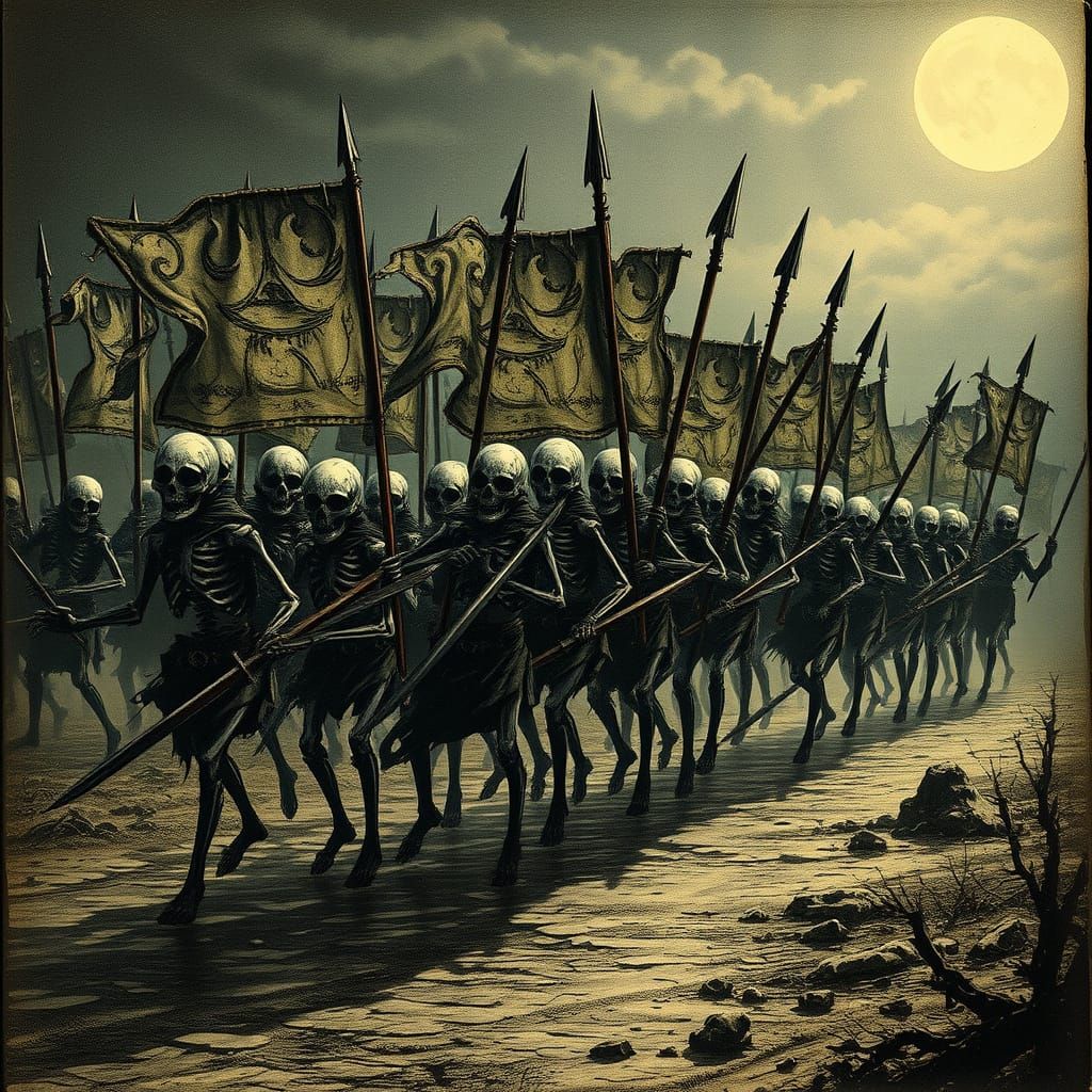 skeleton army - Skeletal Warriors March Through a Haunting,