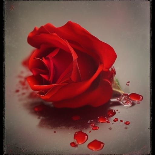 Bleeding rose - AI Generated Artwork - NightCafe Creator