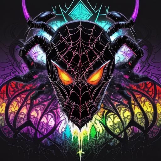 (Hyper detailed artwork of a monster spider schizophrenic artwork in ...