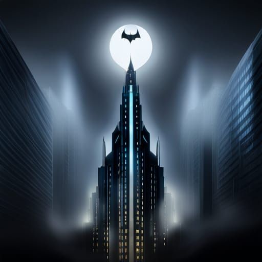 looking into fog gothic Gotham city fire High class up town, intricate ...