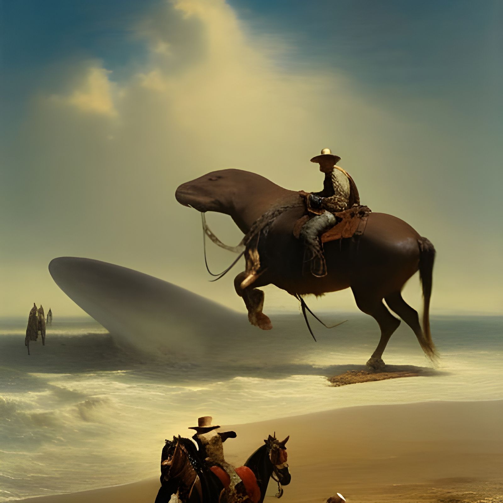 Cowboy Whale Monster - AI Generated Artwork - NightCafe Creator