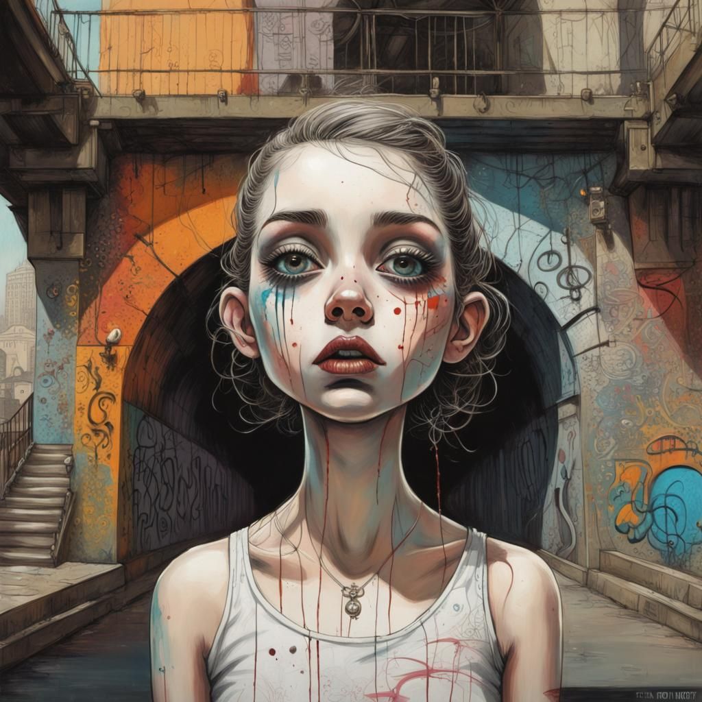 Graffiti Artist caught mid mural - AI Generated Artwork - NightCafe Creator