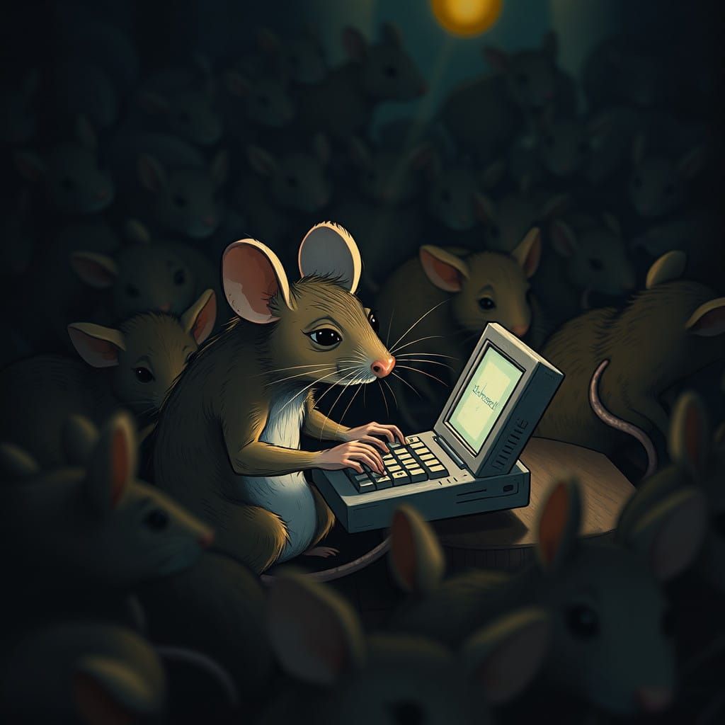 In the heart of this lively rodent party, a peculiar scene unfolds ...