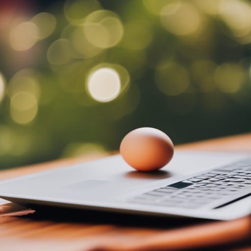 egg on a laptop - AI Generated Artwork - NightCafe Creator