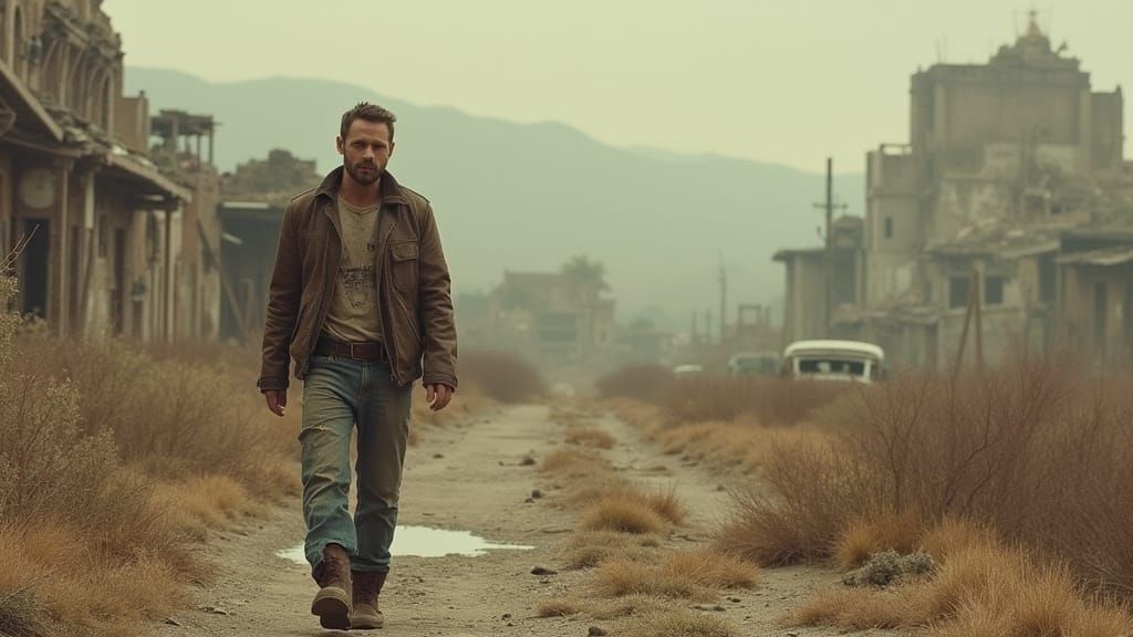 Wasteland wanderer traveling through the Fallout wasteland.