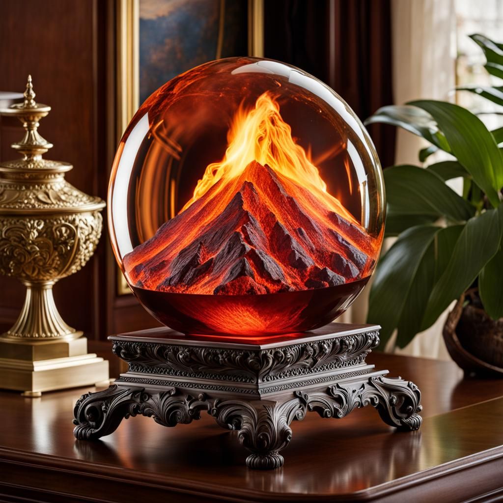 The Orb of Fire contains the raging power of a volcano. - AI Generated ...