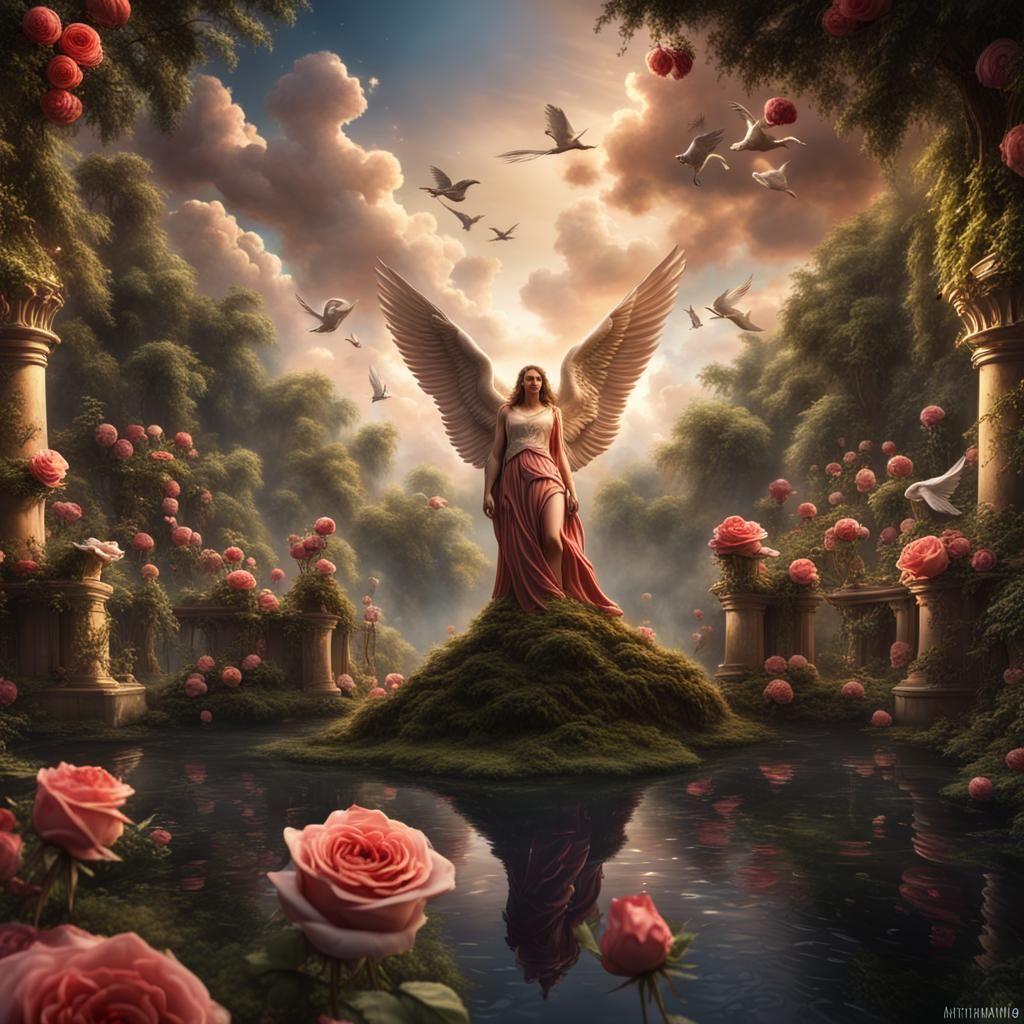 imagination of angels with God the Creator - AI Generated Artwork ...