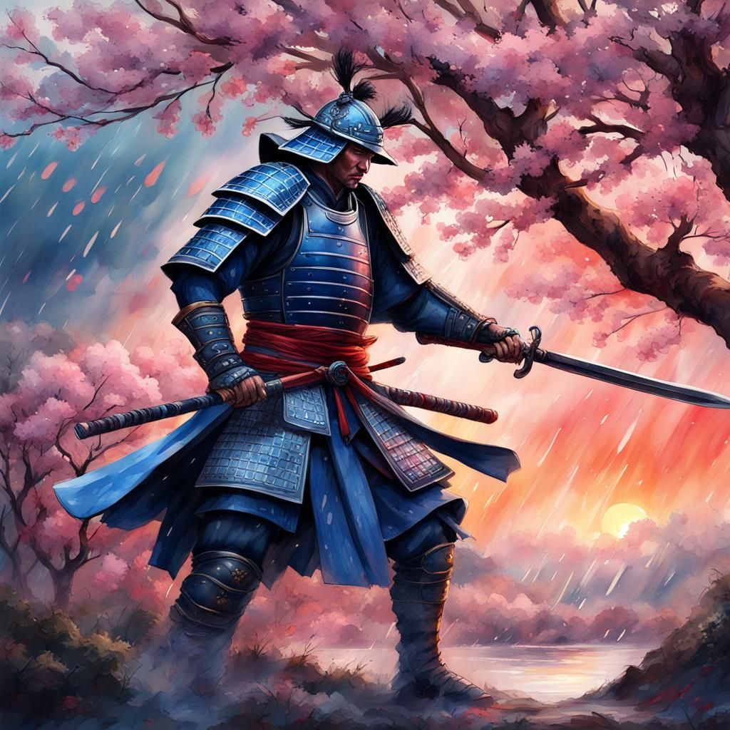 Watercolor Samurai - AI Generated Artwork - NightCafe Creator