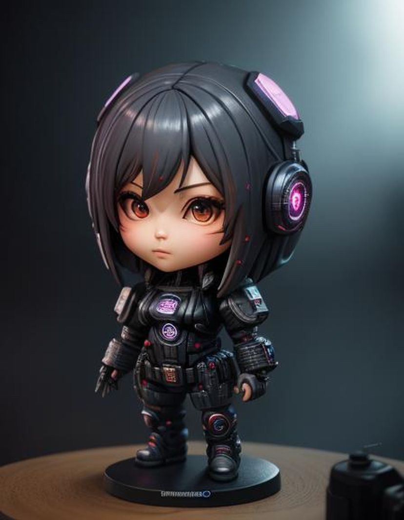 Chibi Cyberpunk Girl bobblehead doll - AI Generated Artwork - NightCafe ...