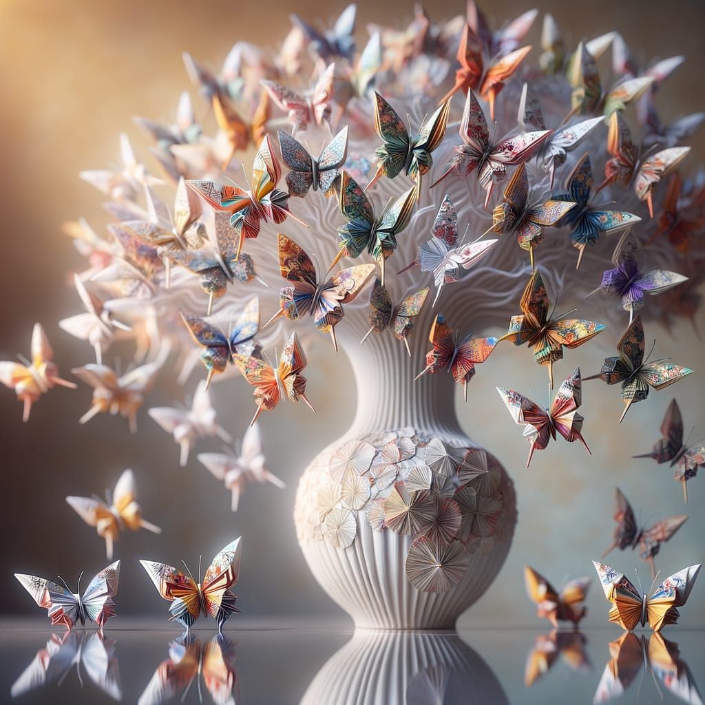 butterflies exploding - Delicate Origami Butterflies in a ...