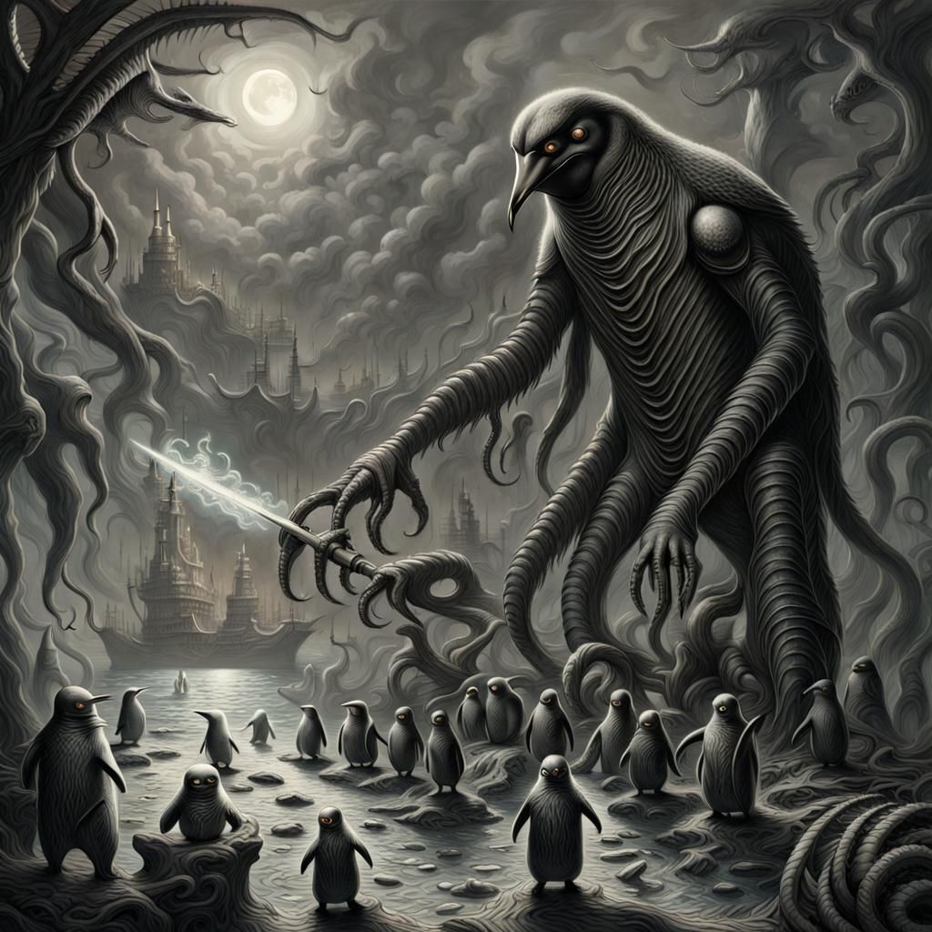 Eldritch Sphenisciform - AI Generated Artwork - NightCafe Creator