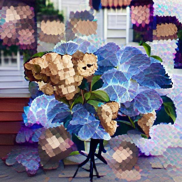 half pixelated hydrangea - AI Generated Artwork - NightCafe Creator