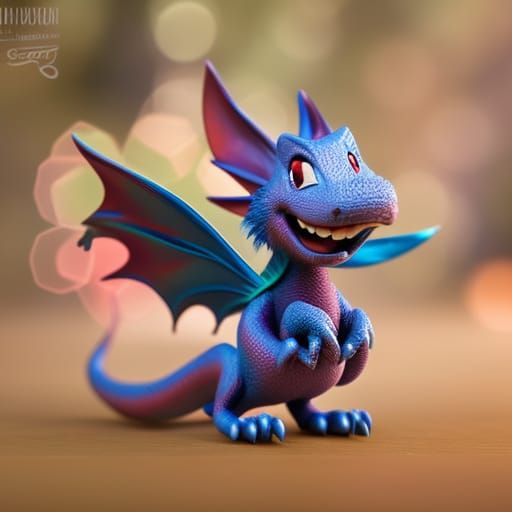 adorable micro dragon blowing out a birthday candle by Lovecraft ...