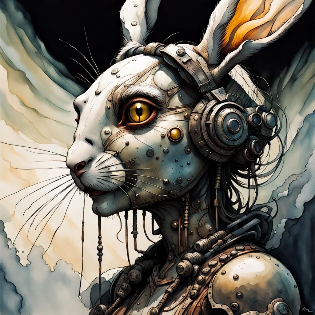 Cyborg bunny queen - AI Generated Artwork - NightCafe Creator