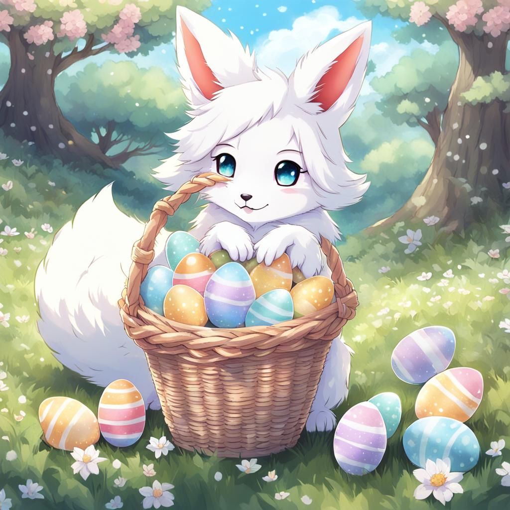 Happy Easter from Bunny Fox - AI Generated Artwork - NightCafe Creator