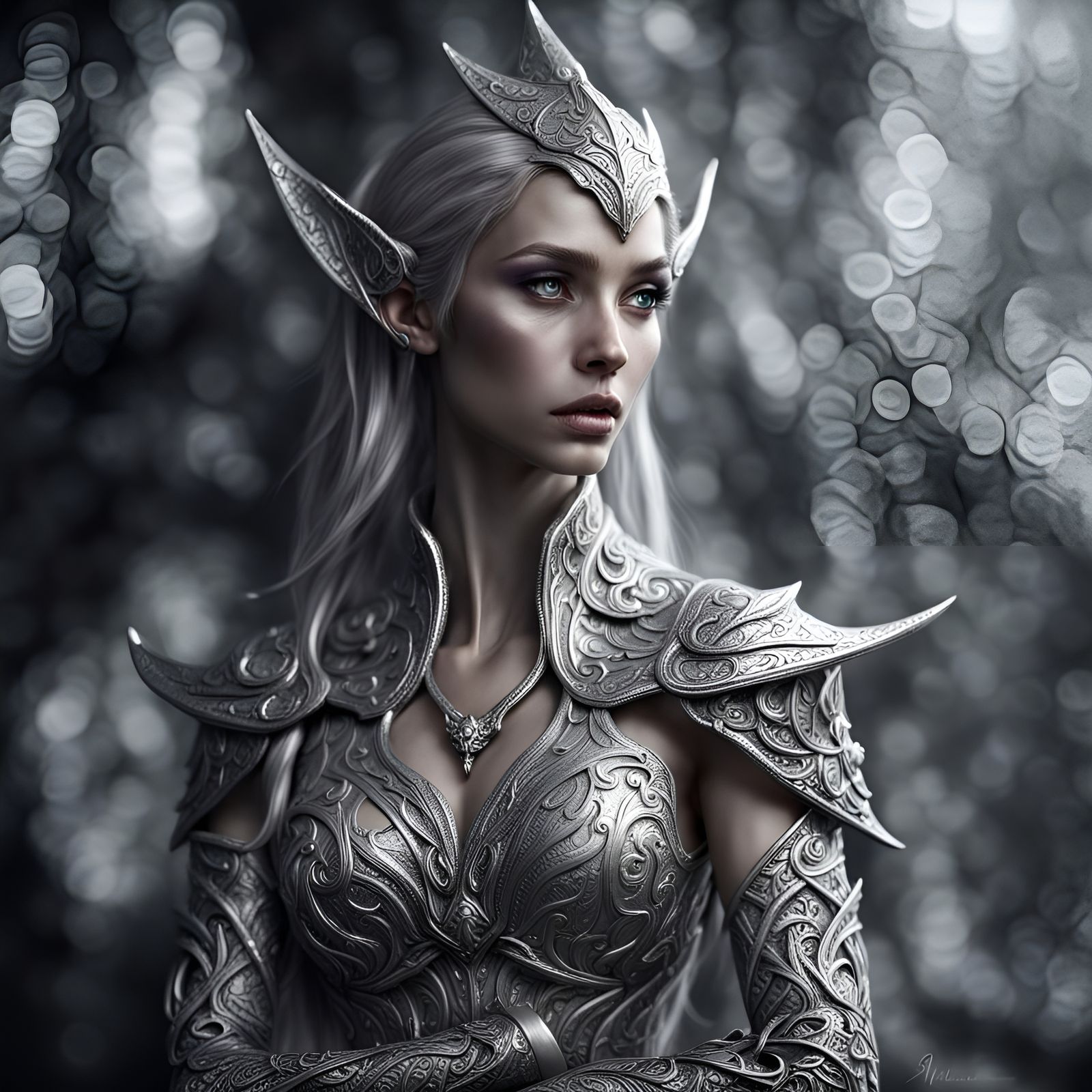 silver elemental elf - AI Generated Artwork - NightCafe Creator