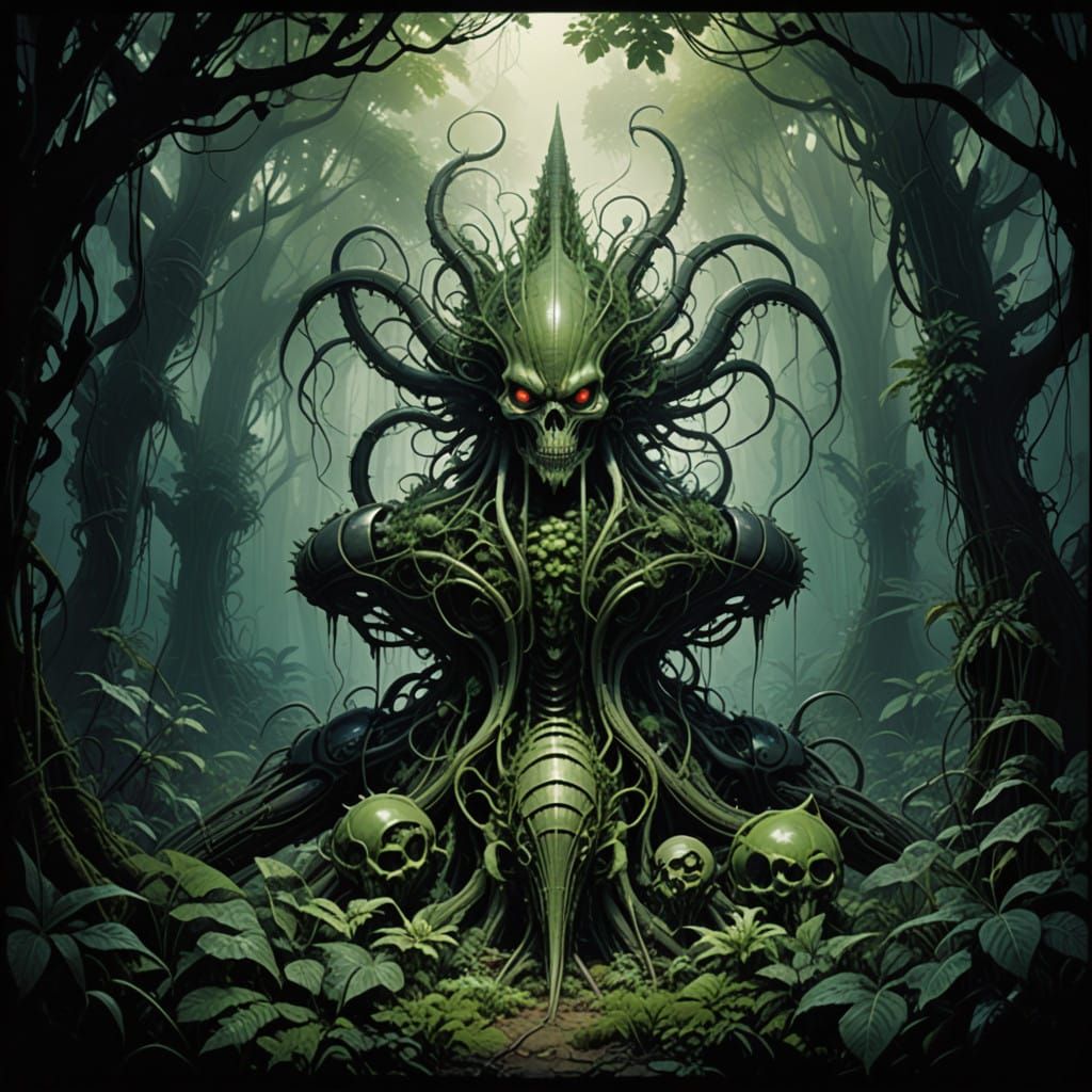 THE NUMSKULLS IN THE STYLE OF H.R GEIGER AS VEGE... - AI Art