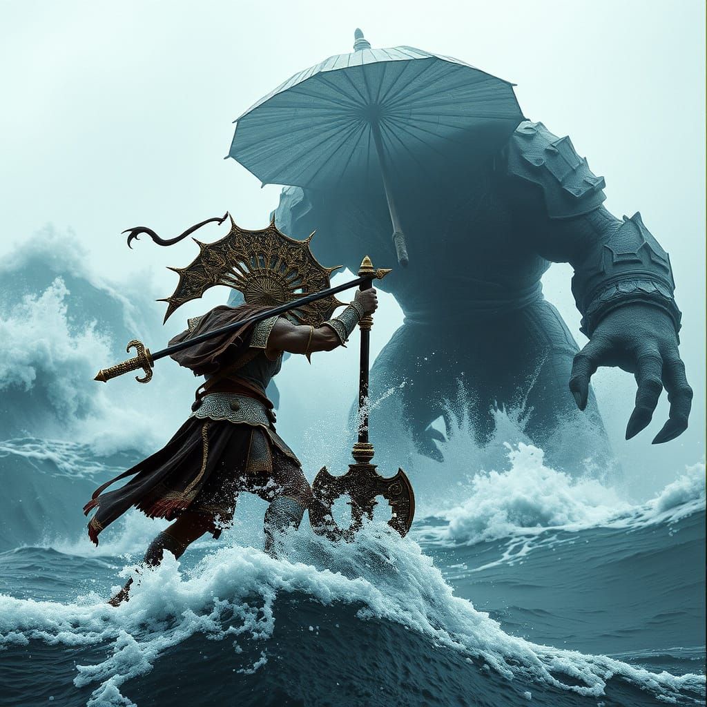 Epic Oceanic Battle: TROKKO BOSS vs BESERKER KHAZA... - AI Art