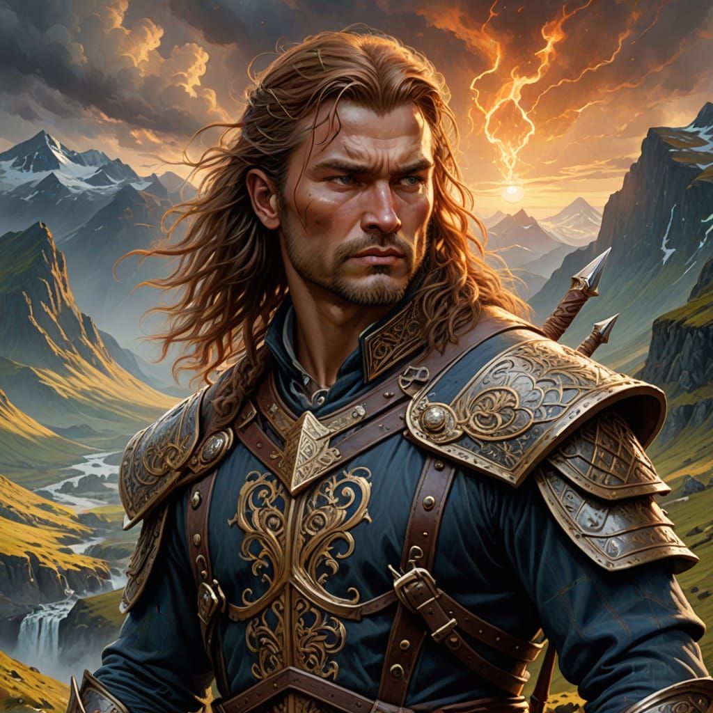 Ethereal Scottish Highlander in Josefin Woll's Sty... - AI Art