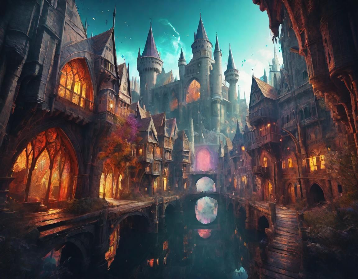 Magic Town - AI Generated Artwork - NightCafe Creator