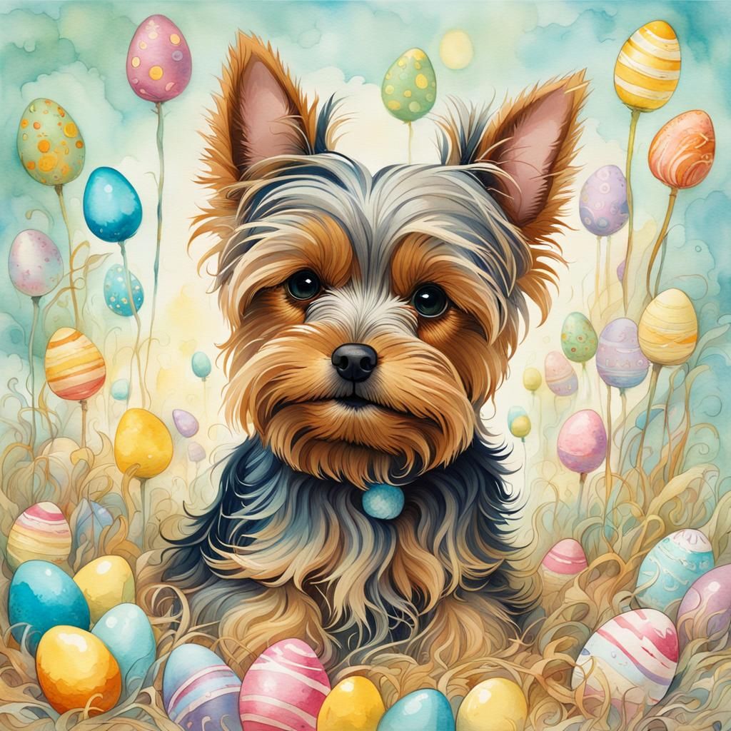 Easter Yorkie - AI Generated Artwork - NightCafe Creator