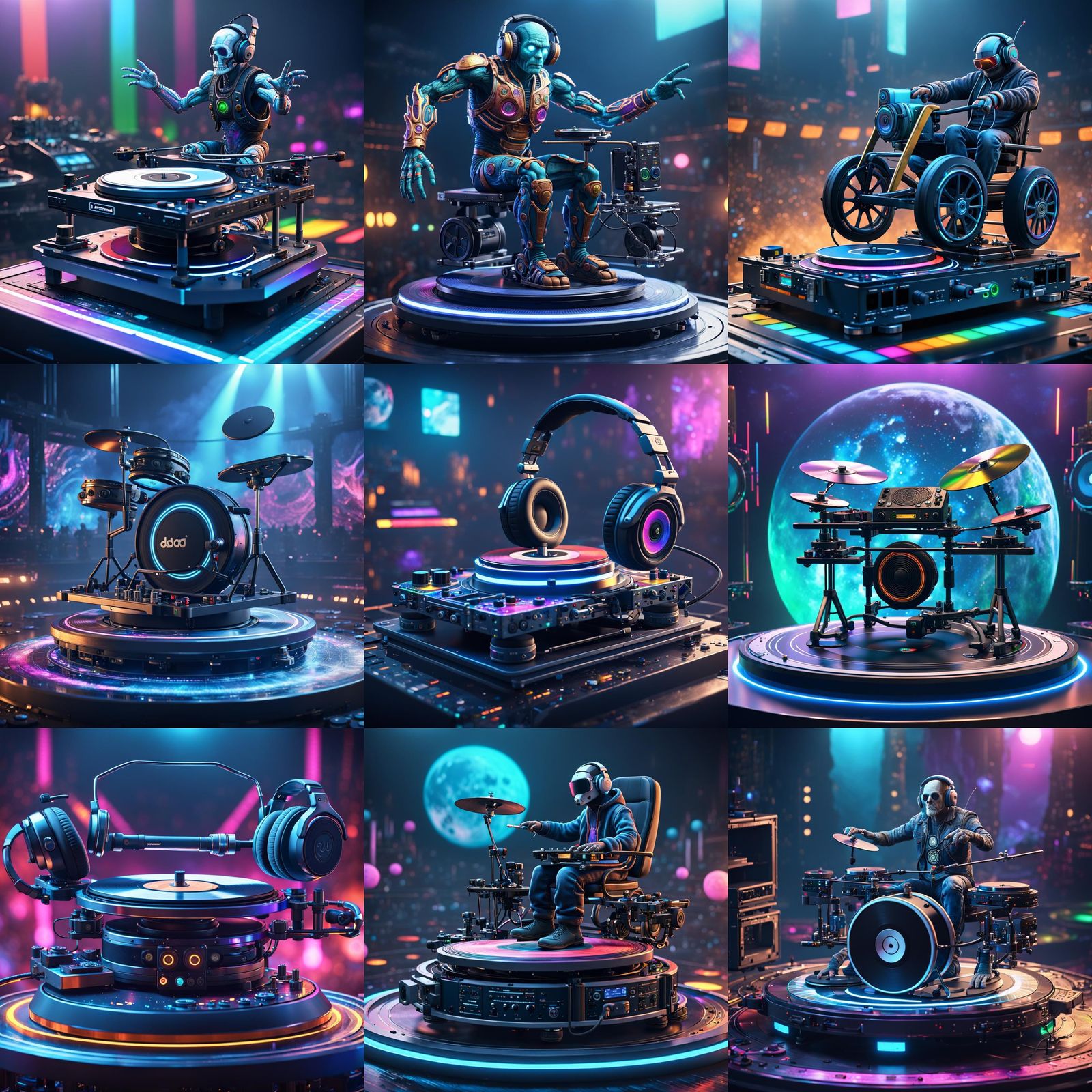 Wheelchair on DJ turntable - AI Generated Artwork - NightCafe Creator