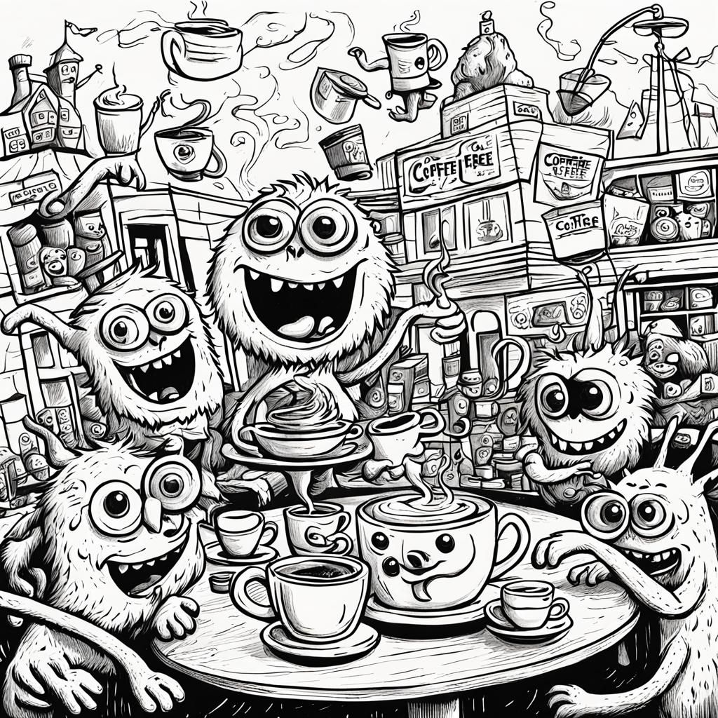 Caffeinated Chaos with the Coffee Creatures - AI Generated Artwork - NightCafe Creator