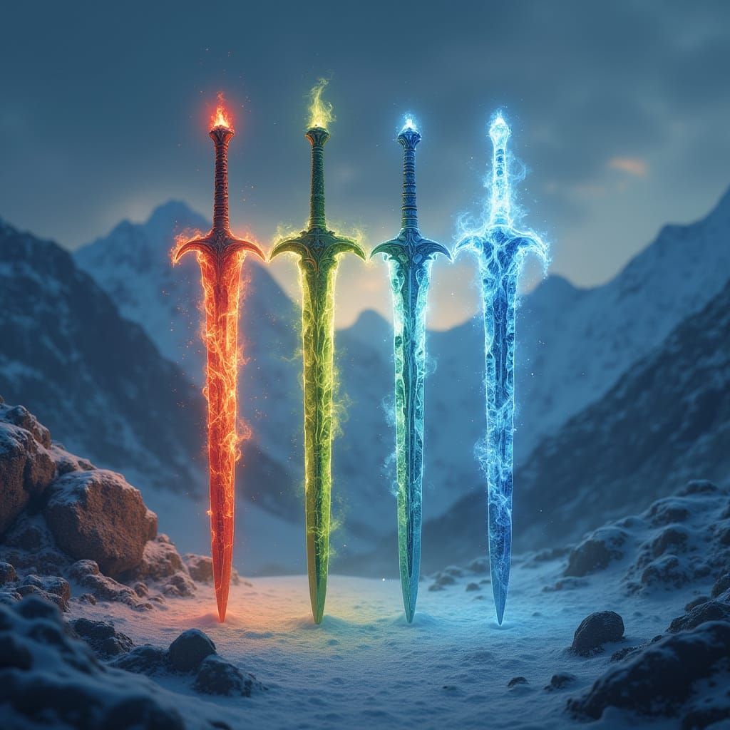 Swords infused with the power of the elements.4