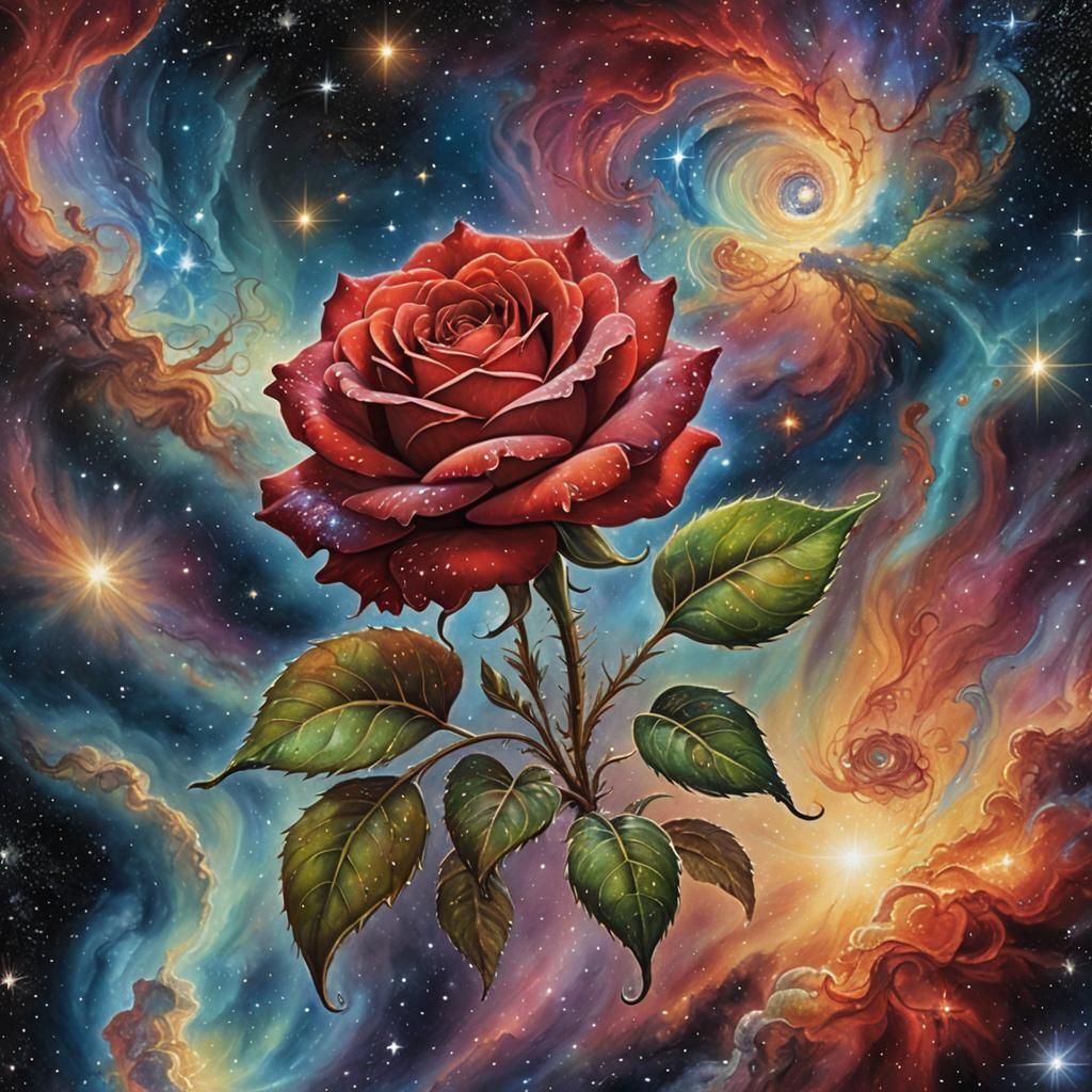 Rose in Space - AI Generated Artwork - NightCafe Creator