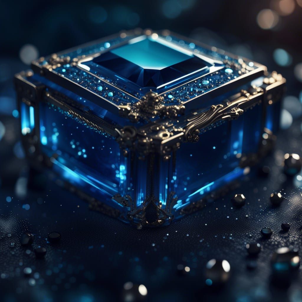 A beautiful dark blue emerald and it looks sparkly and there are dark ...