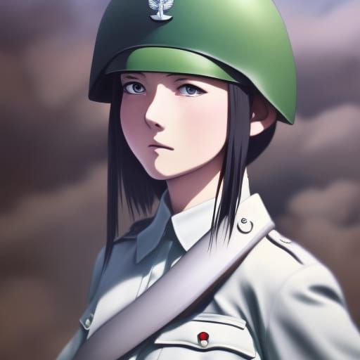 Anime female soldier, World War II style - AI Generated Artwork ...