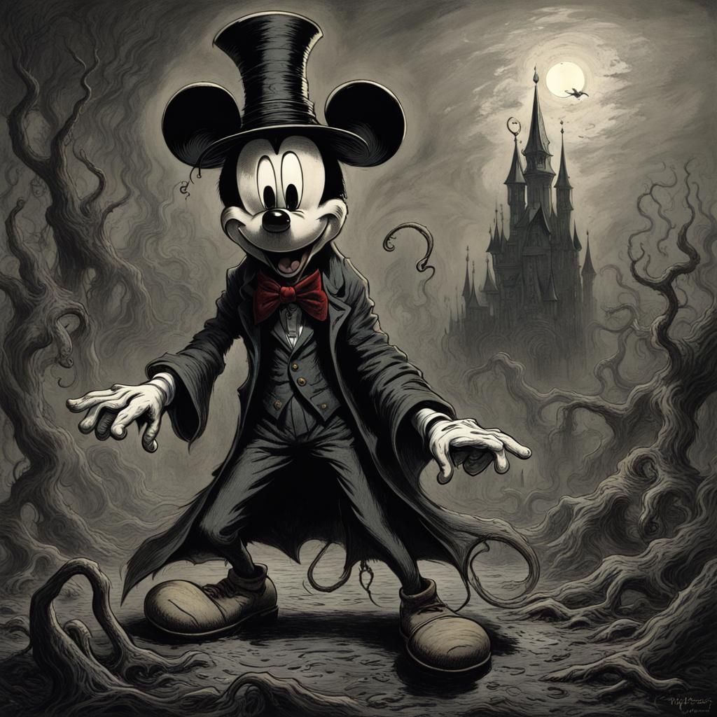Scary Horror eldritch Mickey Mouse - AI Generated Artwork - NightCafe ...