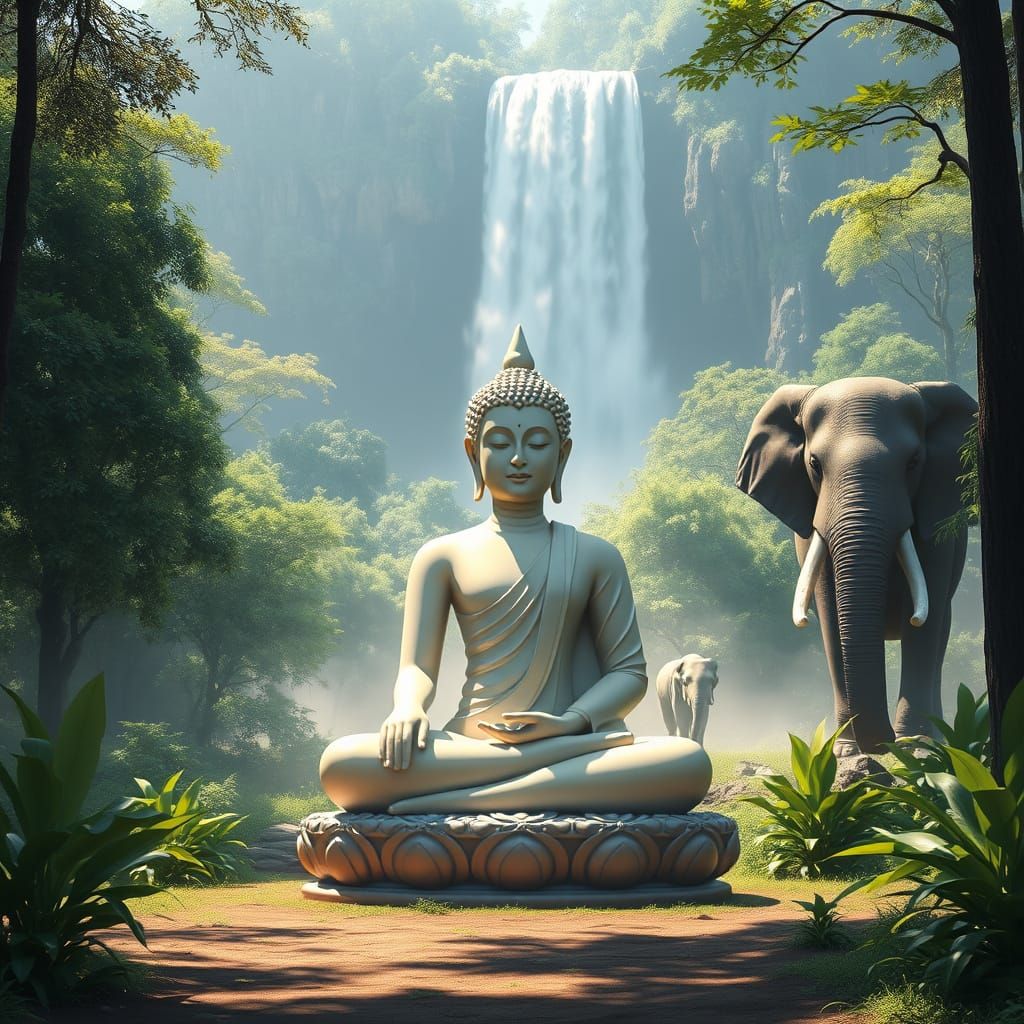 load buddha picture - Enlightened Buddha in Serene Forest L...